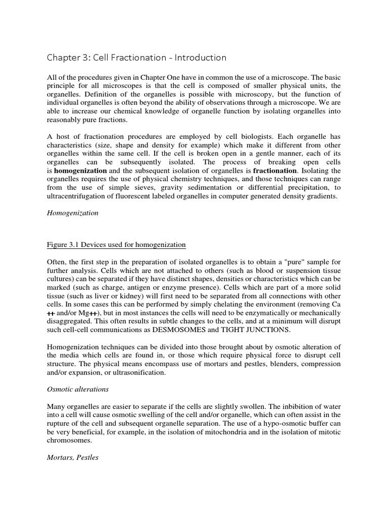 Chapter 3: Cell Fractionation - Introduction: Homogenization | PDF ...