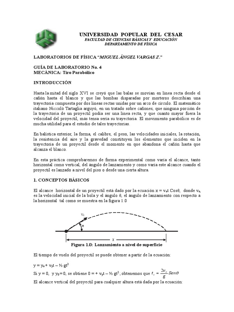 Prac.4 Tiro Parabólico | PDF | Física | Conflicto armado