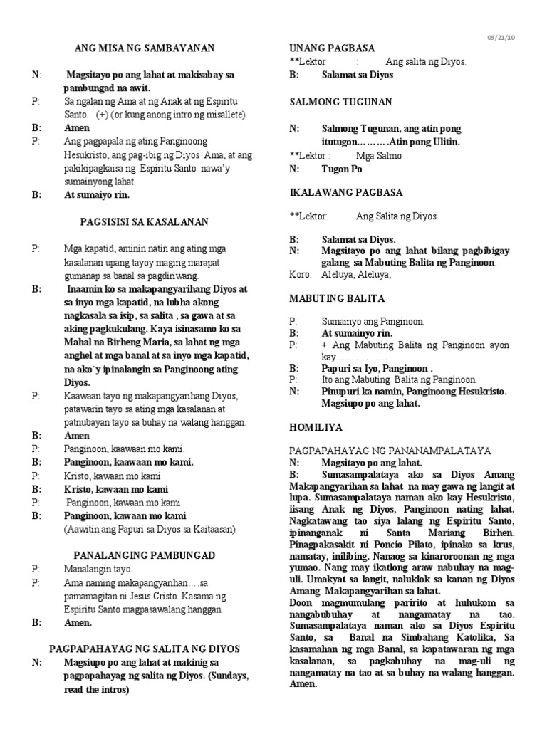 Ang Misa NG Bayan | PDF