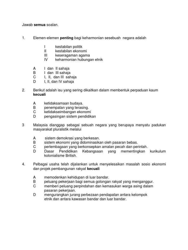Ulangkaji Soalan Kuiz MPU3122 | PDF