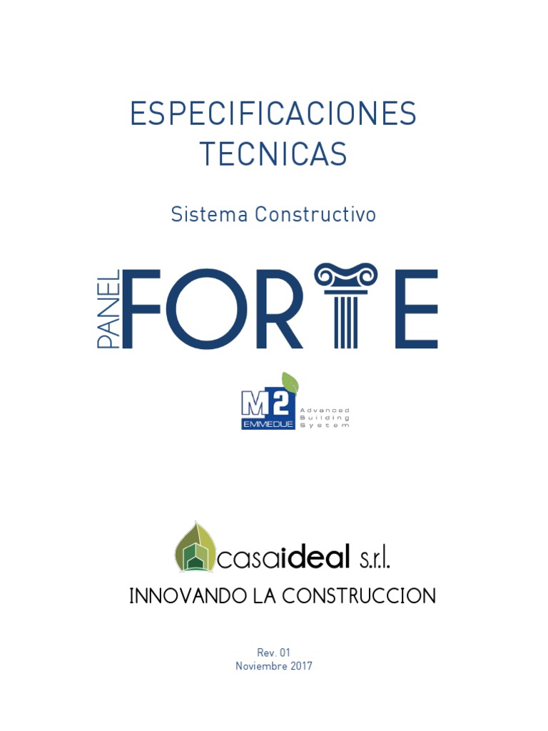 CASAIDEAL Especificaciones Técnicas Panel FORTE | PDF | Poliestireno ...