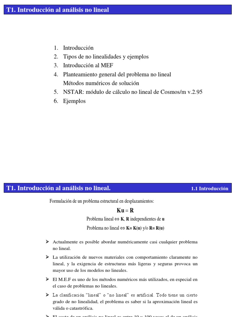 T1 Intro No Lineal | PDF | Pandeo | Método de elementos finitos