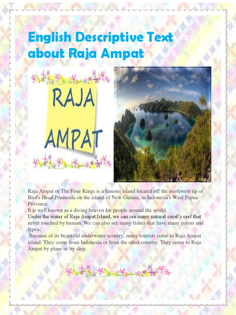 English Descriptive Text About Raja Ampat | PDF