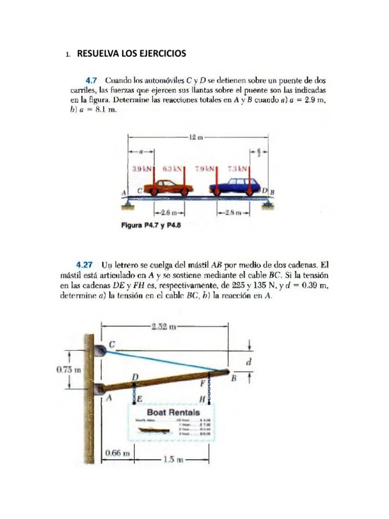Deber #1 Estatica 2017 2018 | PDF