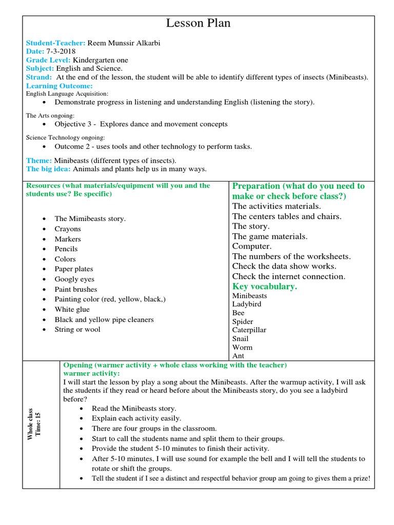 Lesson Plan Three | PDF | Lesson Plan | Learning