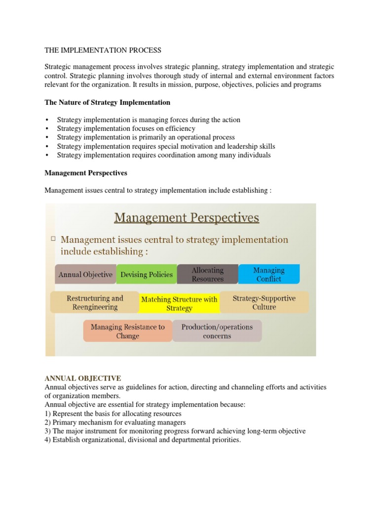 The Implementation Process | PDF | Strategic Management | Goal