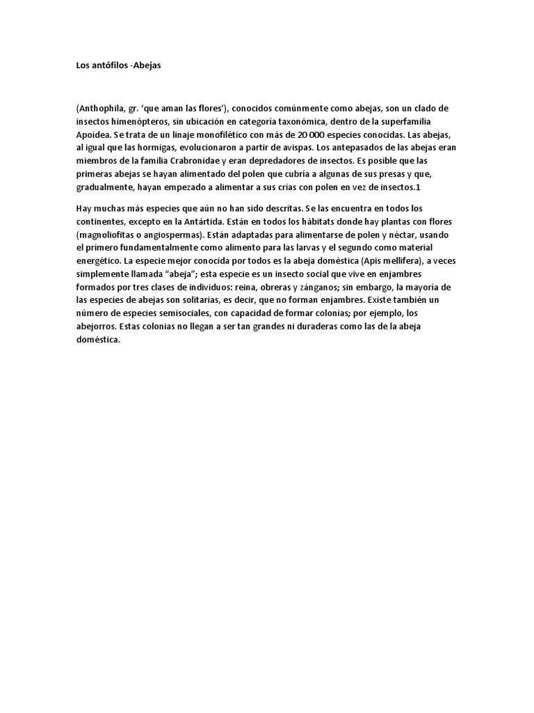 Los Antófilos - Abejas | PDF