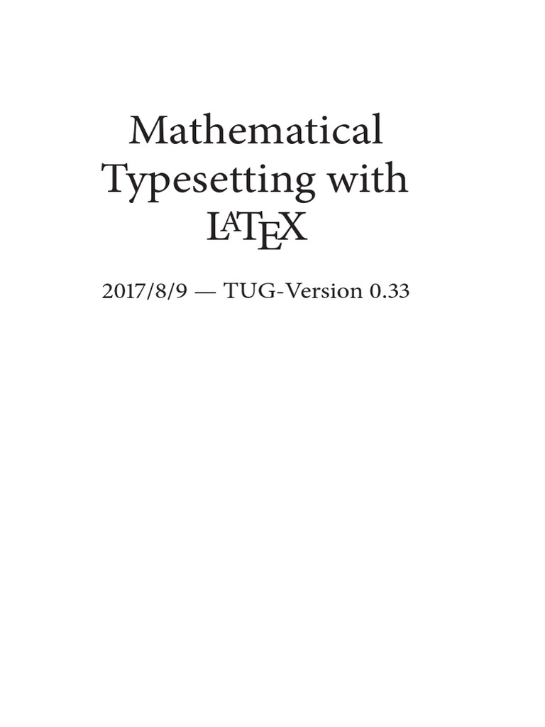 Mathematical Typesetting With LATEX | PDF | Portable Document Format ...