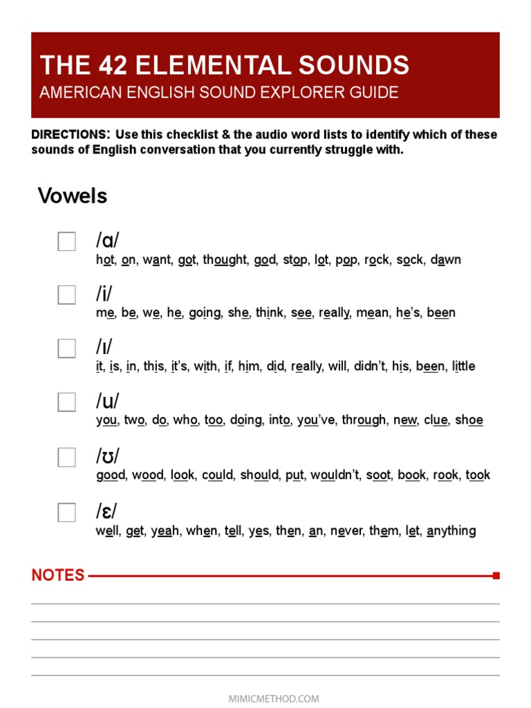 English Sounds Checklist New | PDF | Languages | Language Arts & Discipline
