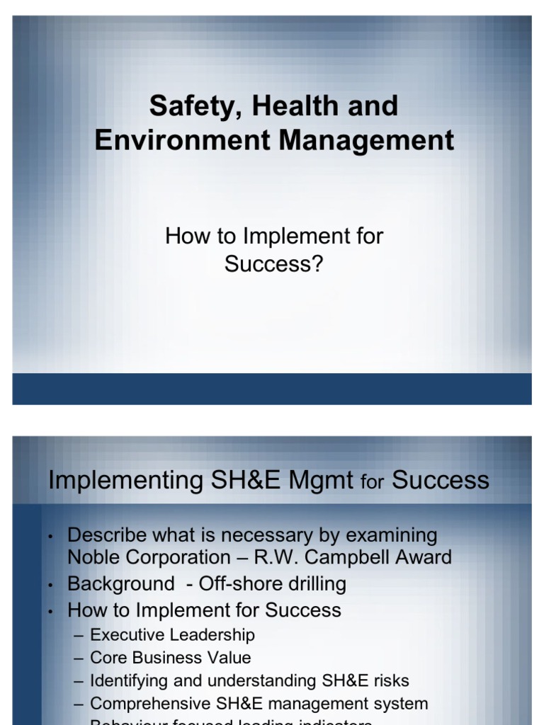 How Is SH&E MGMT Implemented For Success - Final | PDF | Computers ...