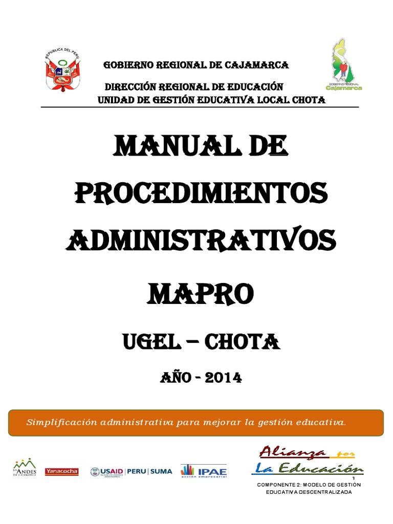 Mapro 2014-Ugel Chota | PDF | Educación primaria | Presupuesto