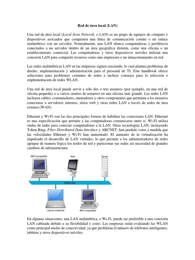 Red de Area Local | PDF | Red de área amplia | Topología de la red