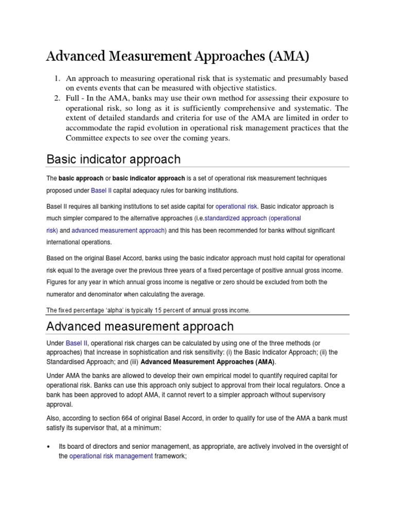 Adv Meas App. Operational Risk | PDF | Operational Risk | Basel Ii
