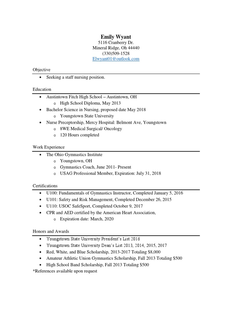 Emily Wyant Resume | PDF