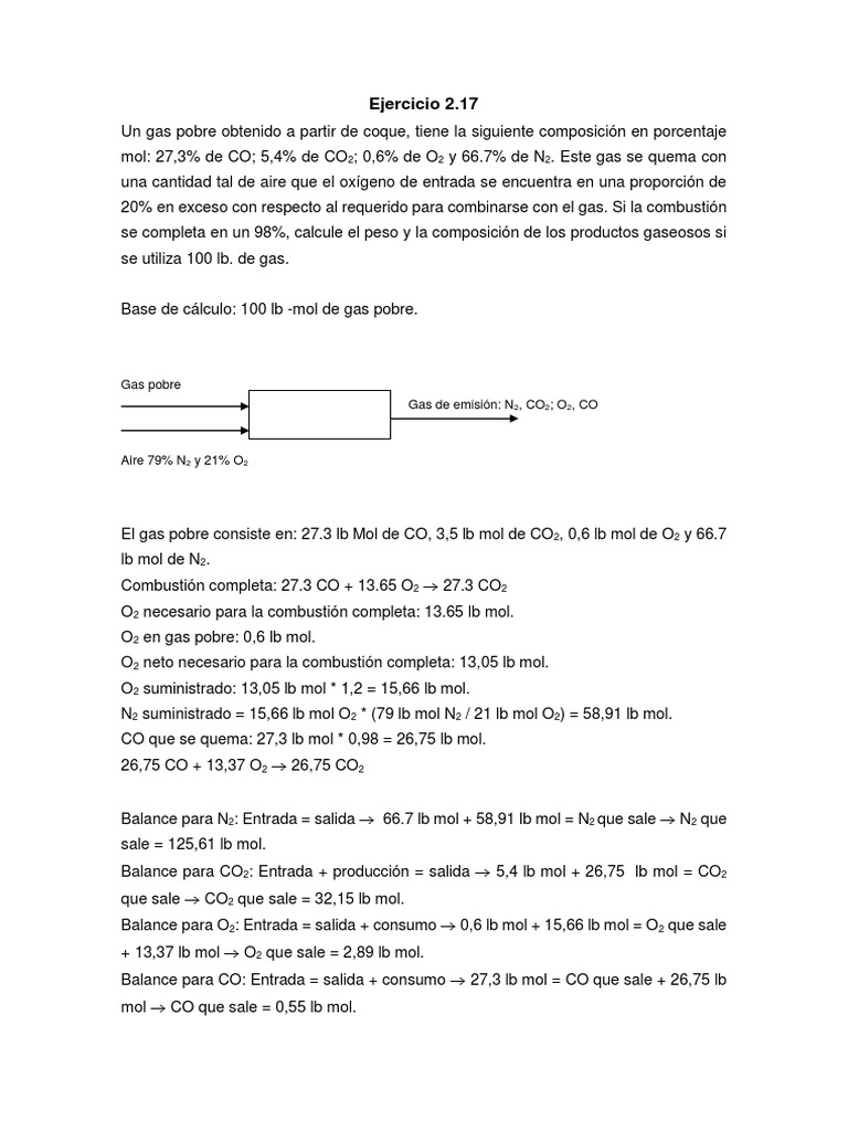 Un Gas Pobre Obtenido A Partir de Coque | PDF | Combustión | Dióxido de ...