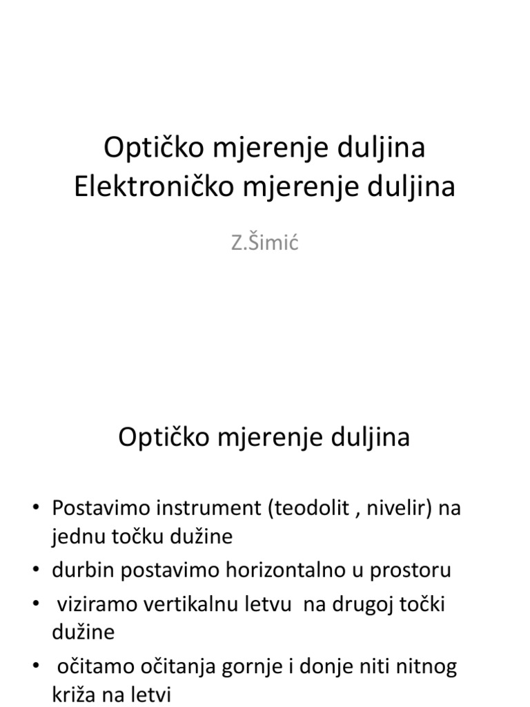Optičko I Elektrooptičko Mjerenje Duljina | PDF