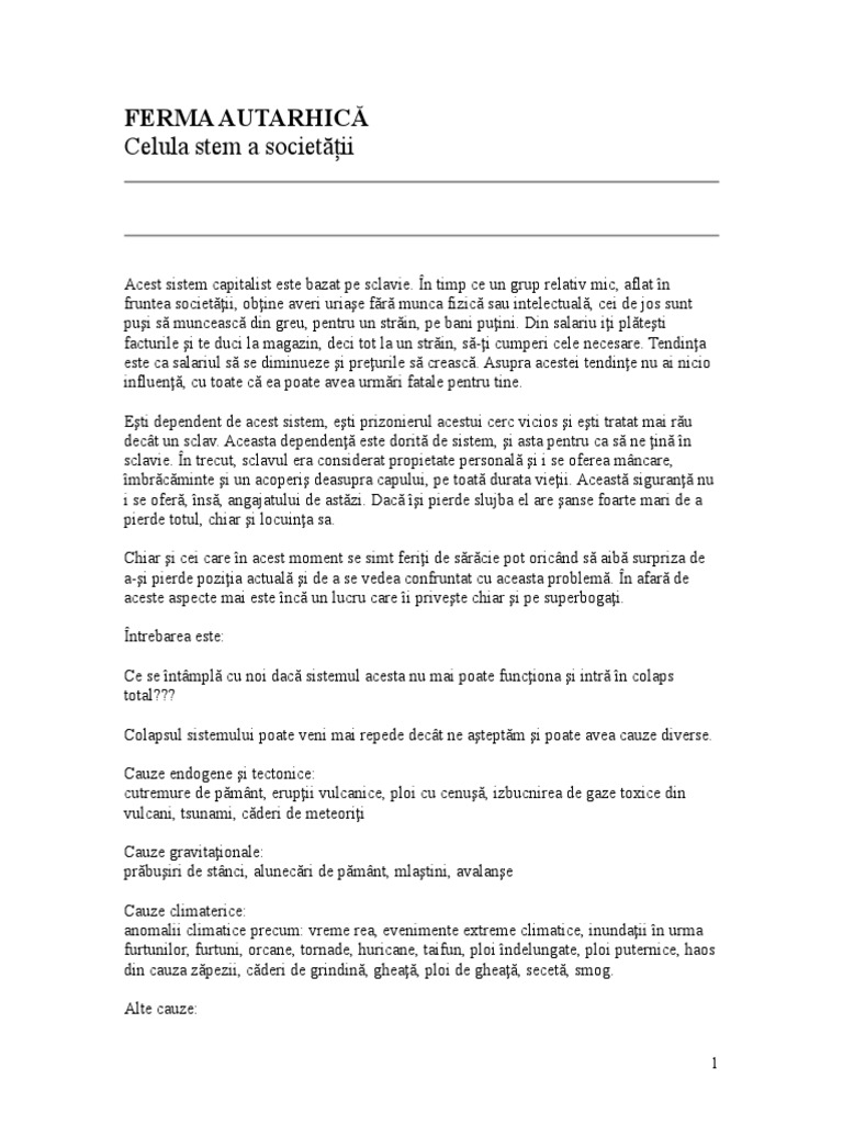 Ferma Autarhică | PDF