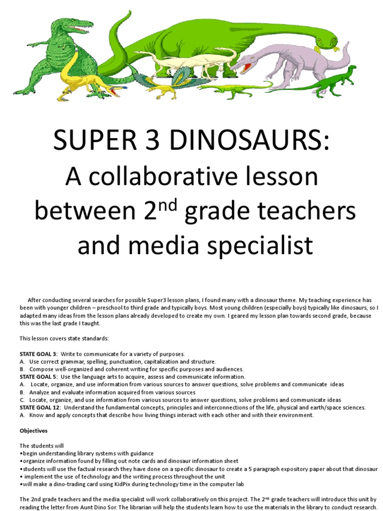 Super3 Dinosaur Lesson Plan | PDF | Lesson Plan | Expert