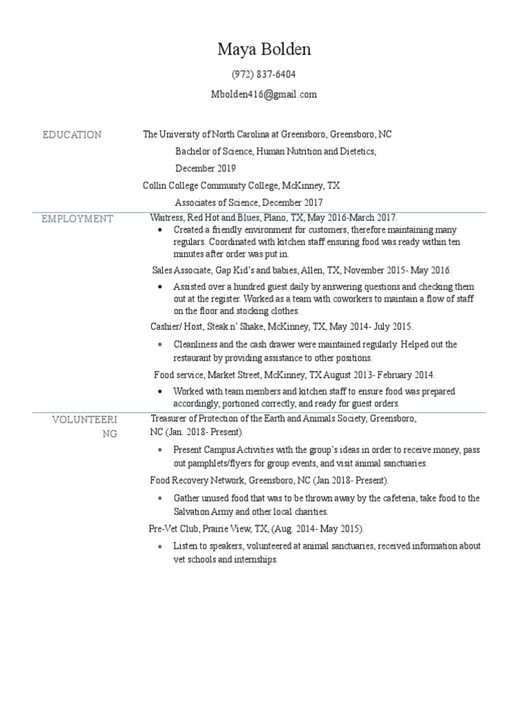 Maya Bolden Revised Resume | PDF