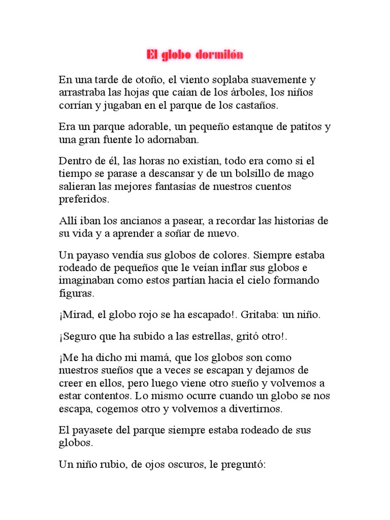 El Globo Dormilon | PDF | Ocio