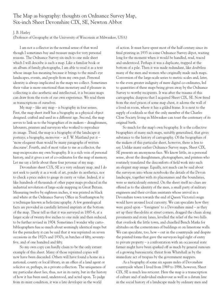 Harley Map As A Biography | PDF | Ordnance Survey | Map