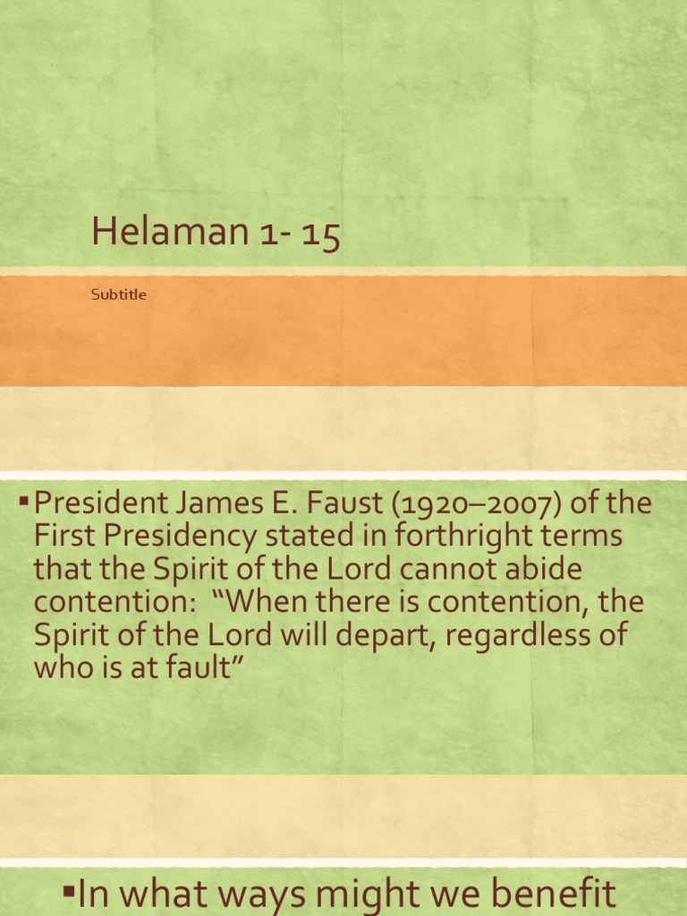 Helaman Insights | PDF | Book Of Mormon | Latter Day Saint Movement