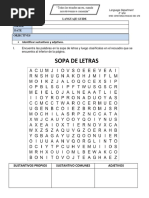 Sopa de Letras de Sustantivos Adjetivos y Verbos 2 | PDF