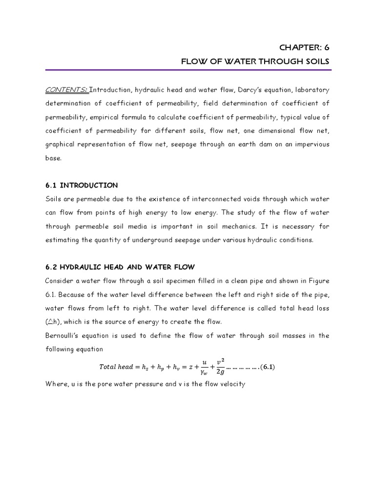 Water Flow and Permeability in Soils | PDF | Permeability (Earth ...