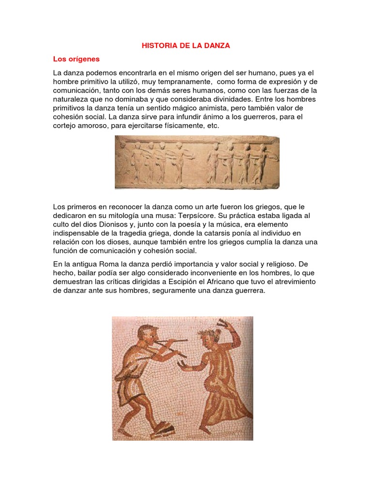Historia de La Danza | PDF | Ballet | Bailes
