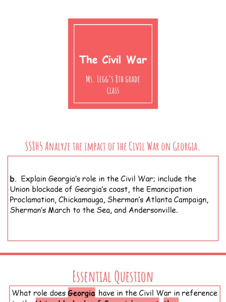 The Civil War: Ms. Legg's 8th Grade Class | PDF | American Civil War ...