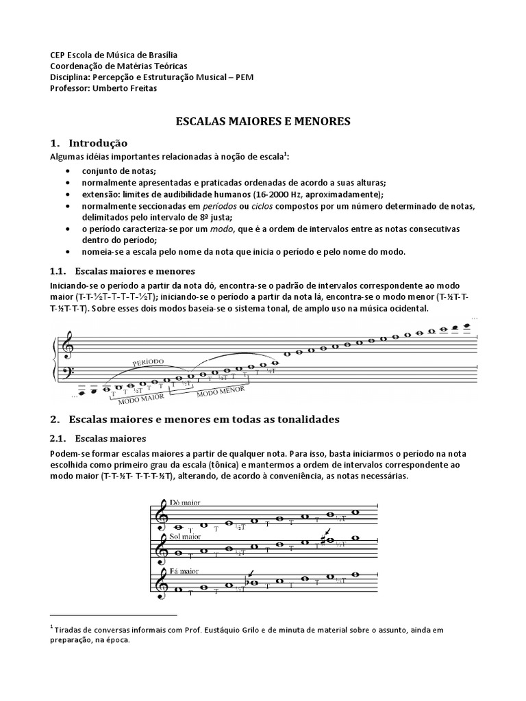 03 Escalas Maiores e Menores | PDF | Harmonia | Escala (música)