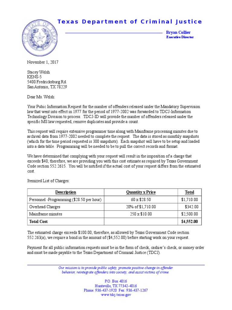 KENS 5 Request Cost Estimate | PDF | Crime & Violence | Crime Thriller