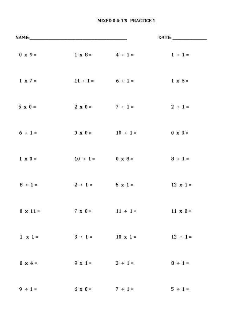 Math Facts All Practice Sheets | PDF