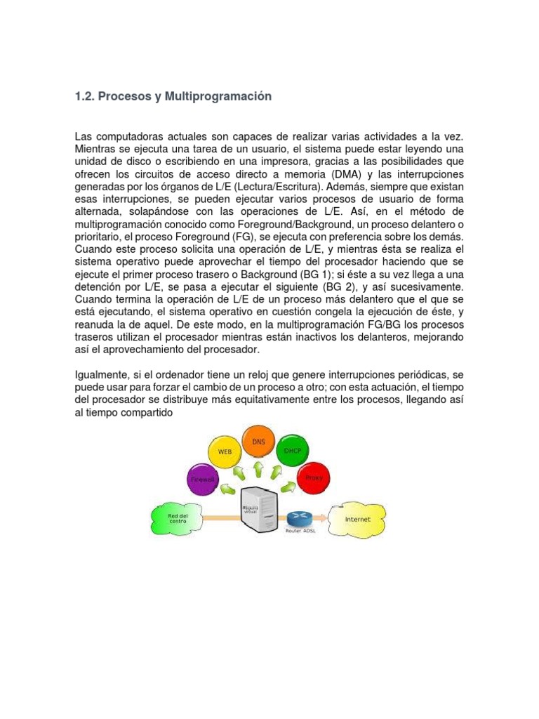 1.2. Procesos y Multiprogramación | PDF | Ciencia y matemáticas
