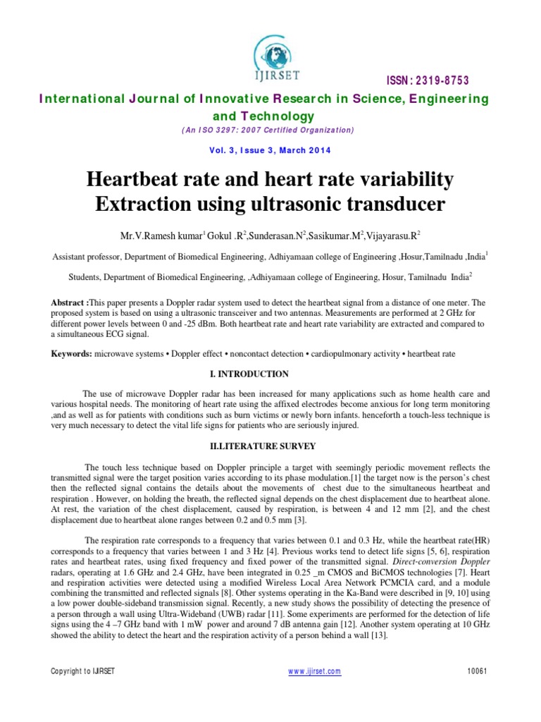 Heartbeat | PDF | Heart Rate | Ultra Wideband