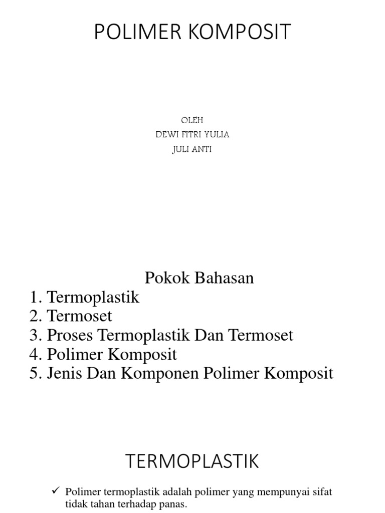 Polimer Komposit - Kelompok I - Kapita Selekta Polimer | PDF