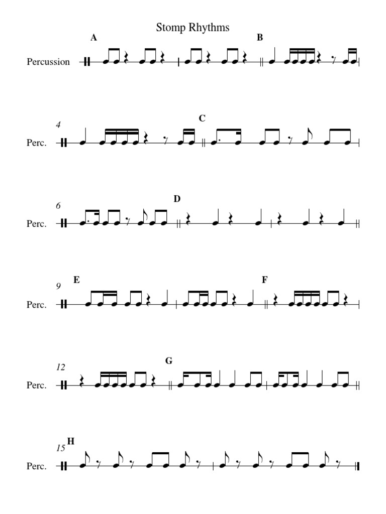 Yr5 Stomp Rhythms | PDF