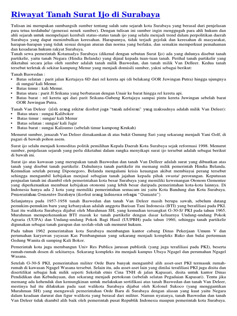 Sejarah Surat Ijo | PDF