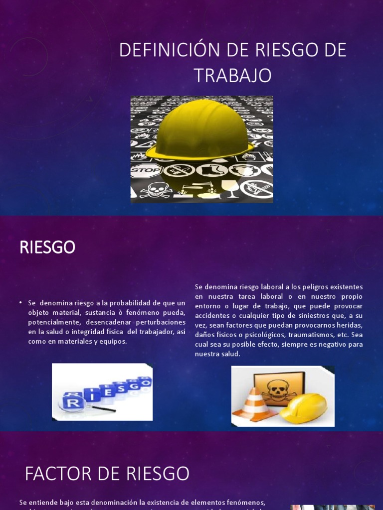 Definición de Riesgo de Trabajo | PDF | Residuos | Riesgo