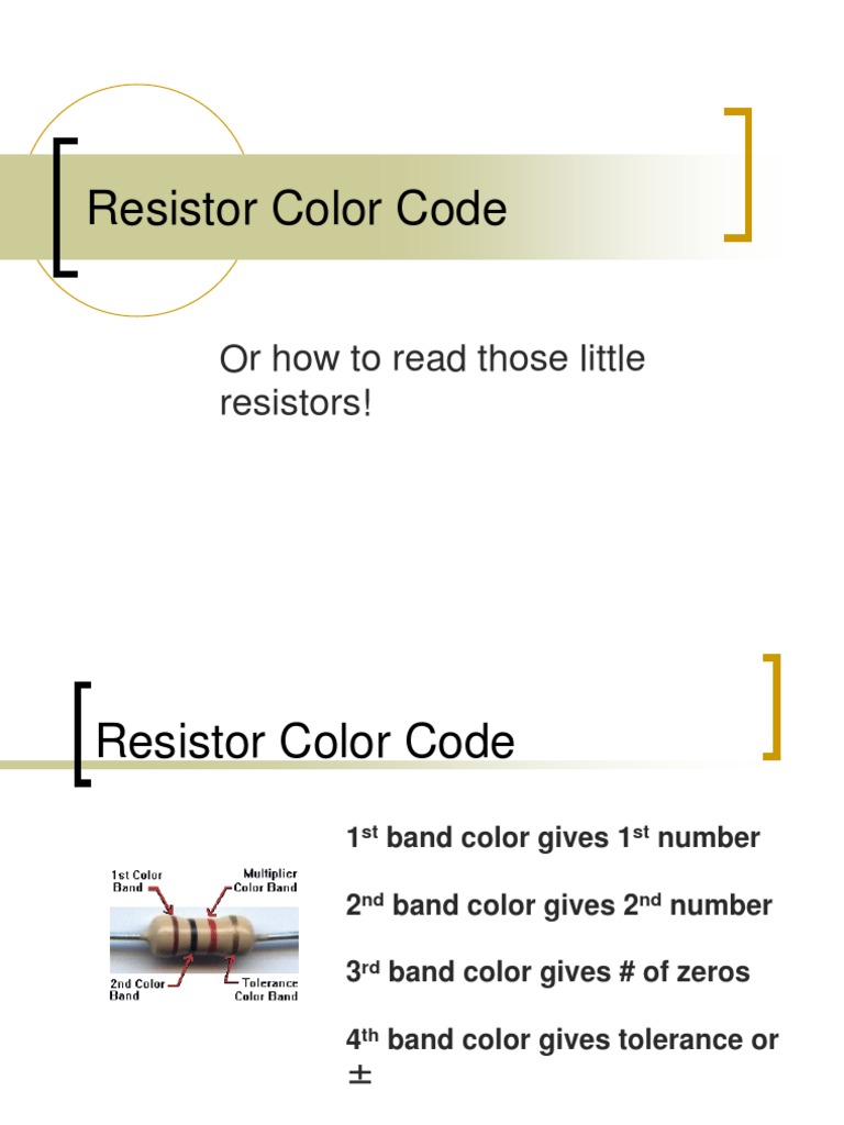 3 - Resistor Color Code Power Point | PDF | Resistor | Color