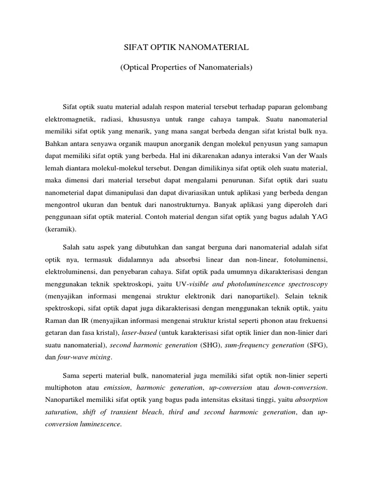 2-Sifat Optik Nanomaterial | PDF