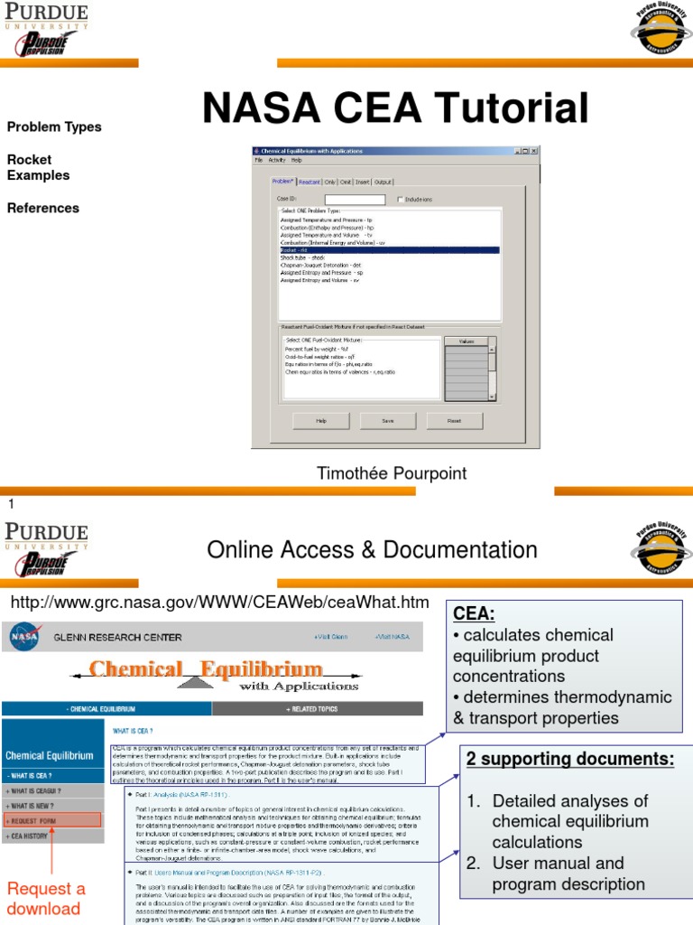 NASA CEA Tutorial: Problem Types Rocket Examples References | PDF | Zip (File Format) | Java ...