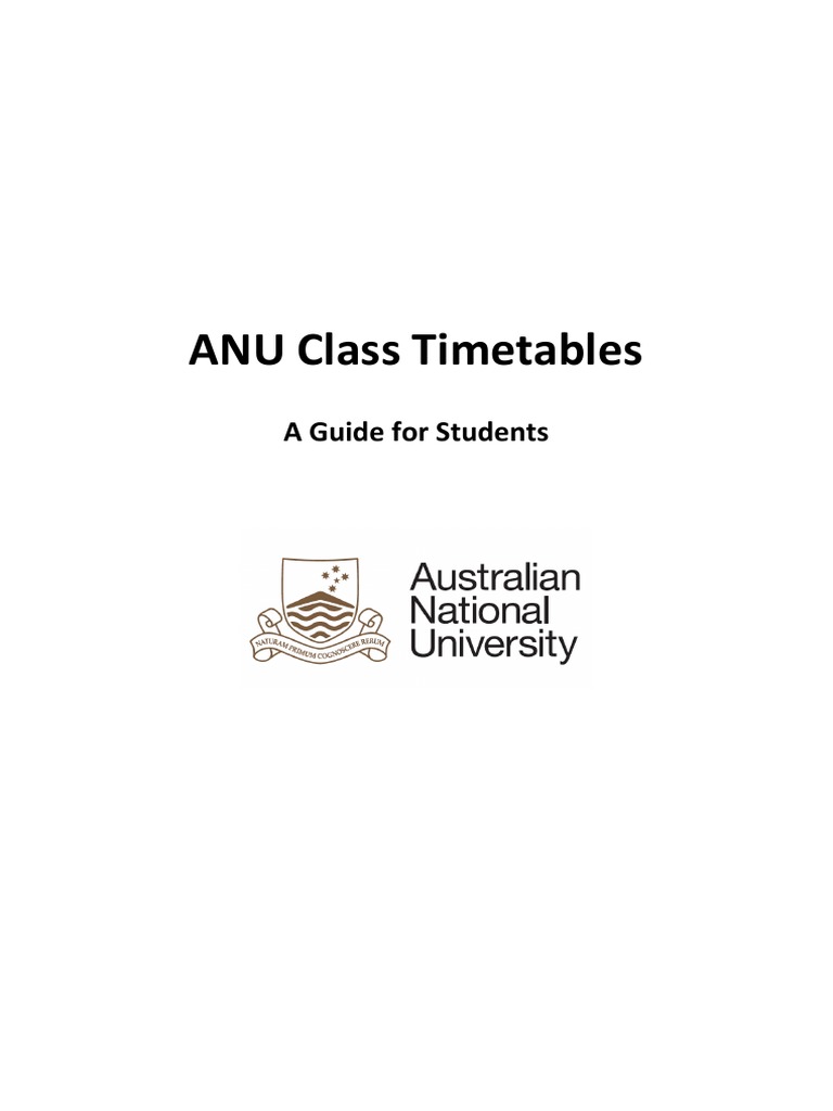 ANU Class Timetables: A Guide For Students | PDF | Lecture ...