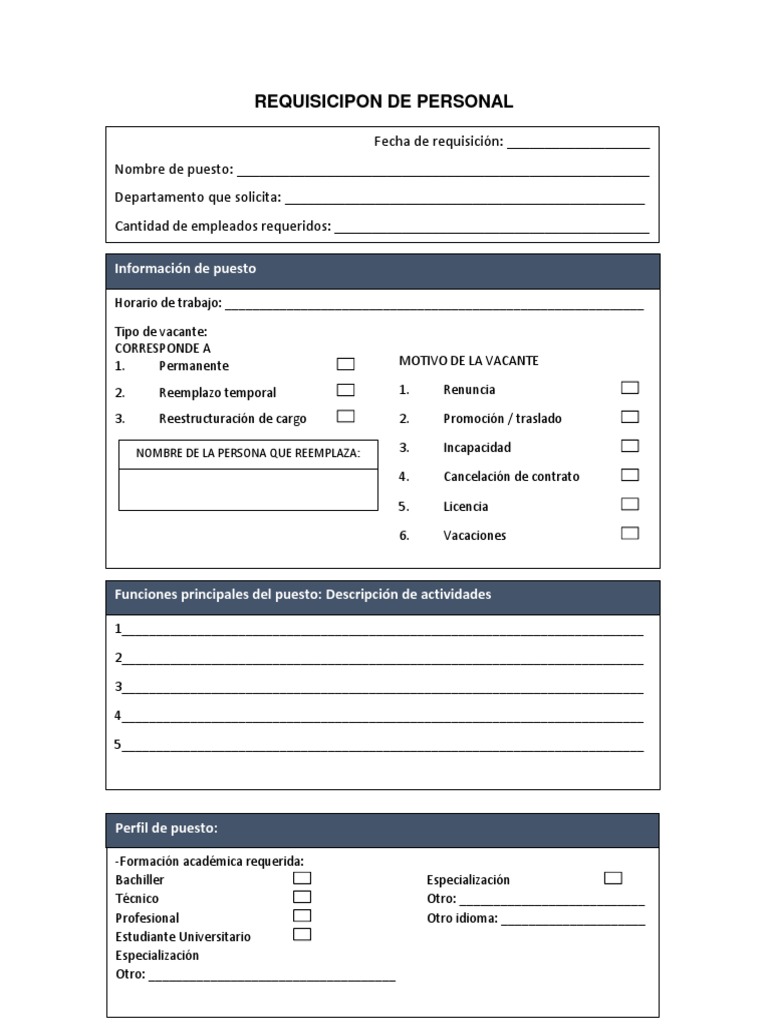 Formato Requisicion de Personal | PDF | Tecnología digital | Software
