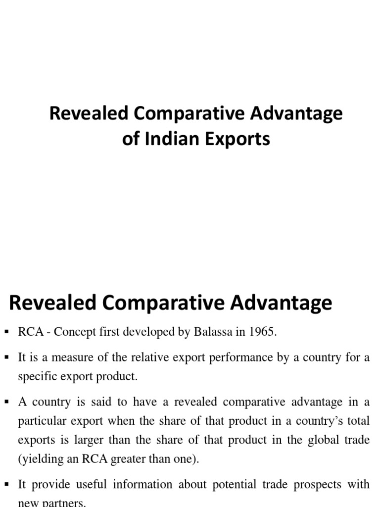 Revealed Comparative Advantage | PDF | Comparative Advantage ...