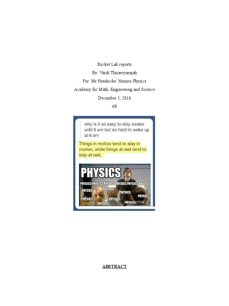 Rocket Lab Physics Final | PDF | Momentum | Drag (Physics)