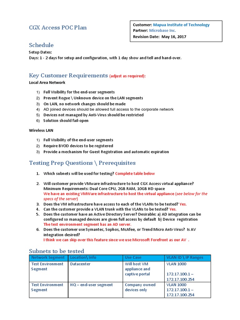 CGX Access POC Plan and Summary | PDF | Active Directory | Computer Network