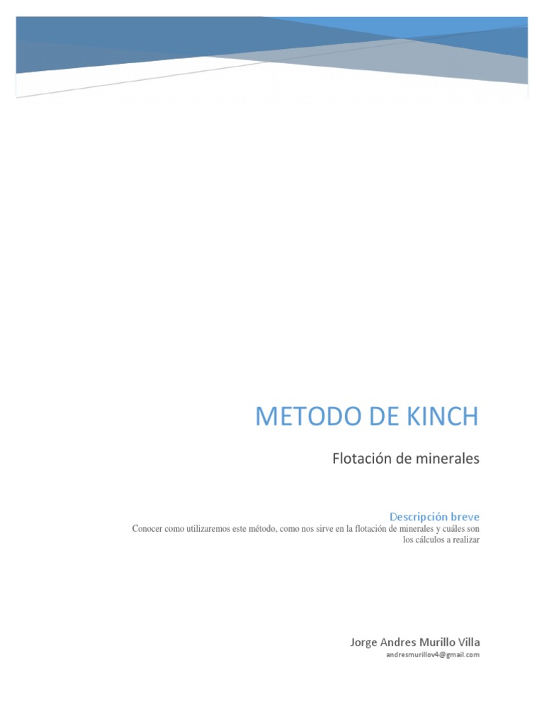 Método Kynch en Flotación Mineral | PDF | Velocidad | Curva