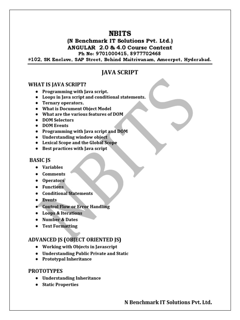 Angular Js Training in Hyderabad | PDF | Java Script | Application ...