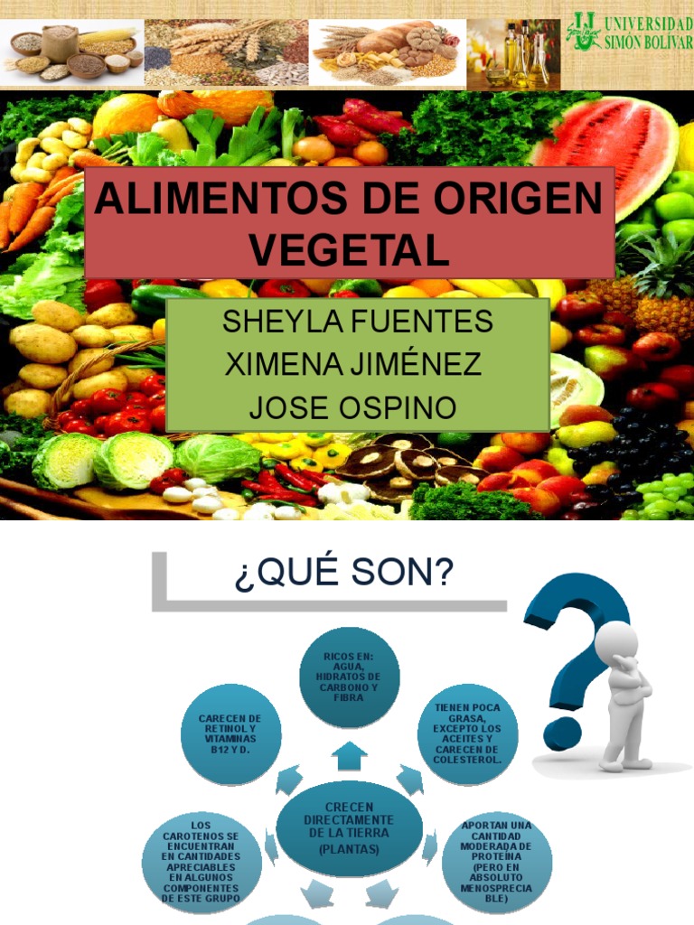 Alimentos de Origen Vegetal 2017 | PDF
